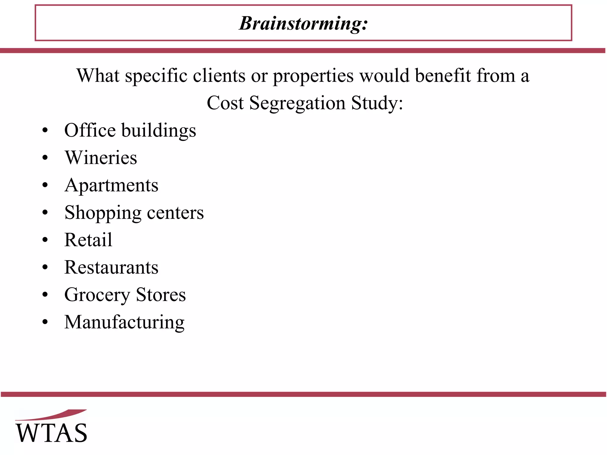 Cost Segregation Presentation | PPT