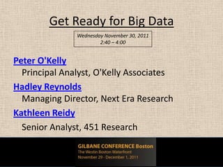 Gilbane Boston 2011 big data | PPT