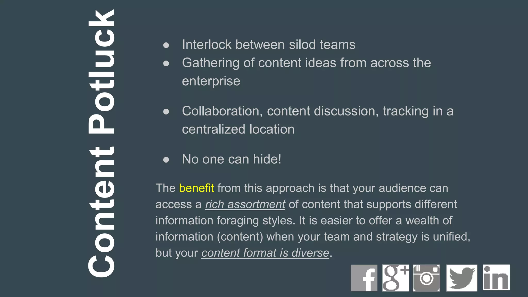 Content Potluck: Bring Everyone to the Community Table | PPTX