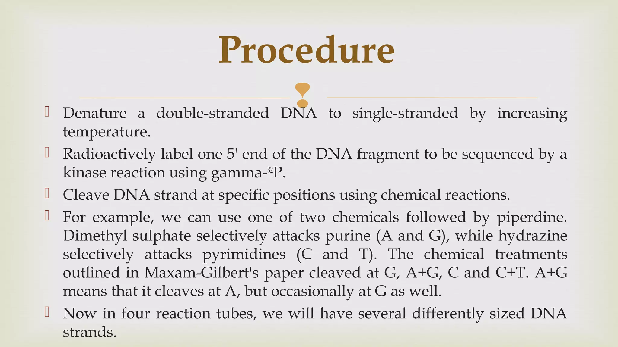 Maxam–Gilbert sequencing | PPT