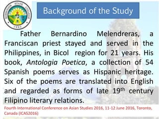 Poems on Bicol as Hispanic Heritage: Inputs in Teaching Literature as History | PPTX