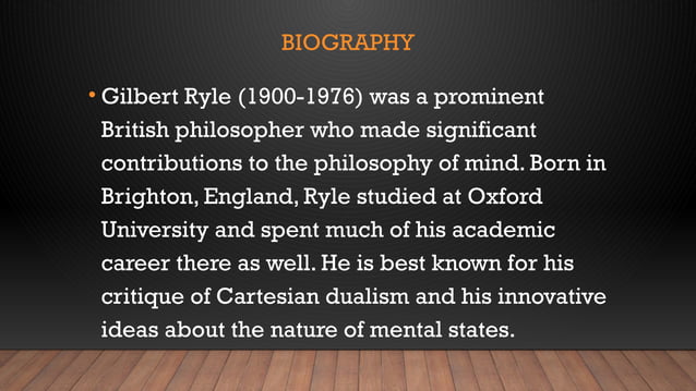 Gilbert Ryle-UNDERSTANDING-THE-SELF.pptx | Physics | Science
