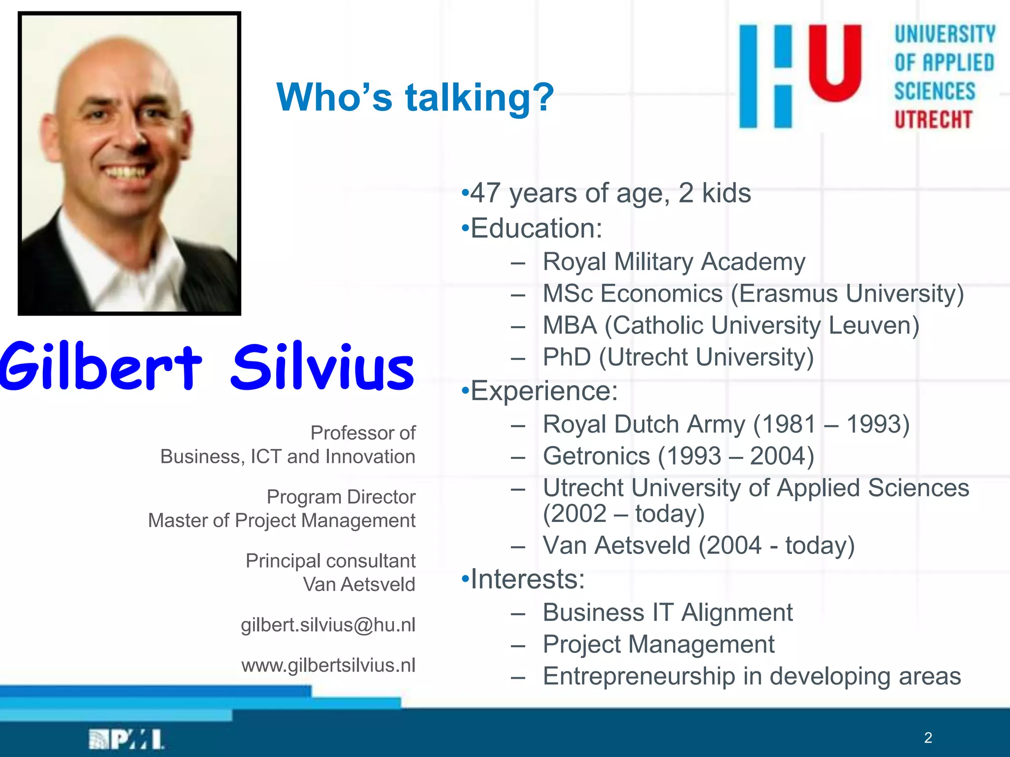 Gilbert silvius sustainability in project management | PPT