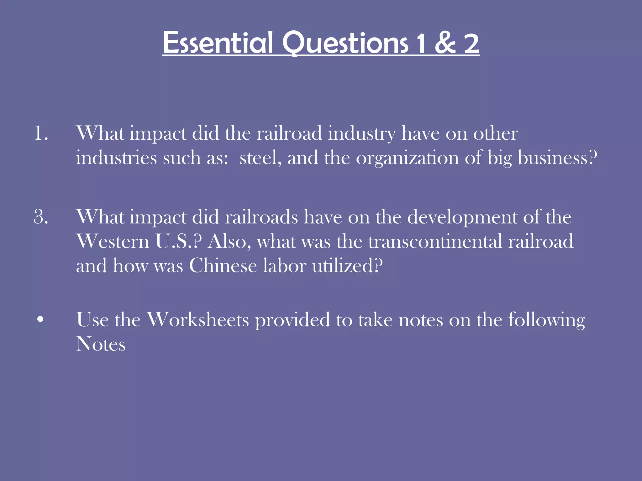 Gilded age railroads inventions ssush11 | PPT