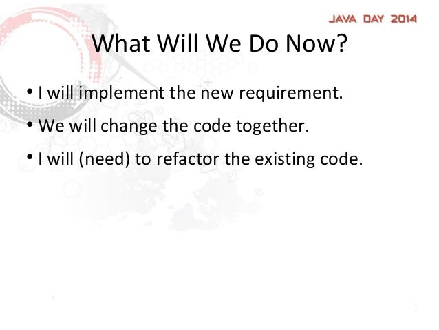 Code Refactoring Live Coding Demo Javaday 2014