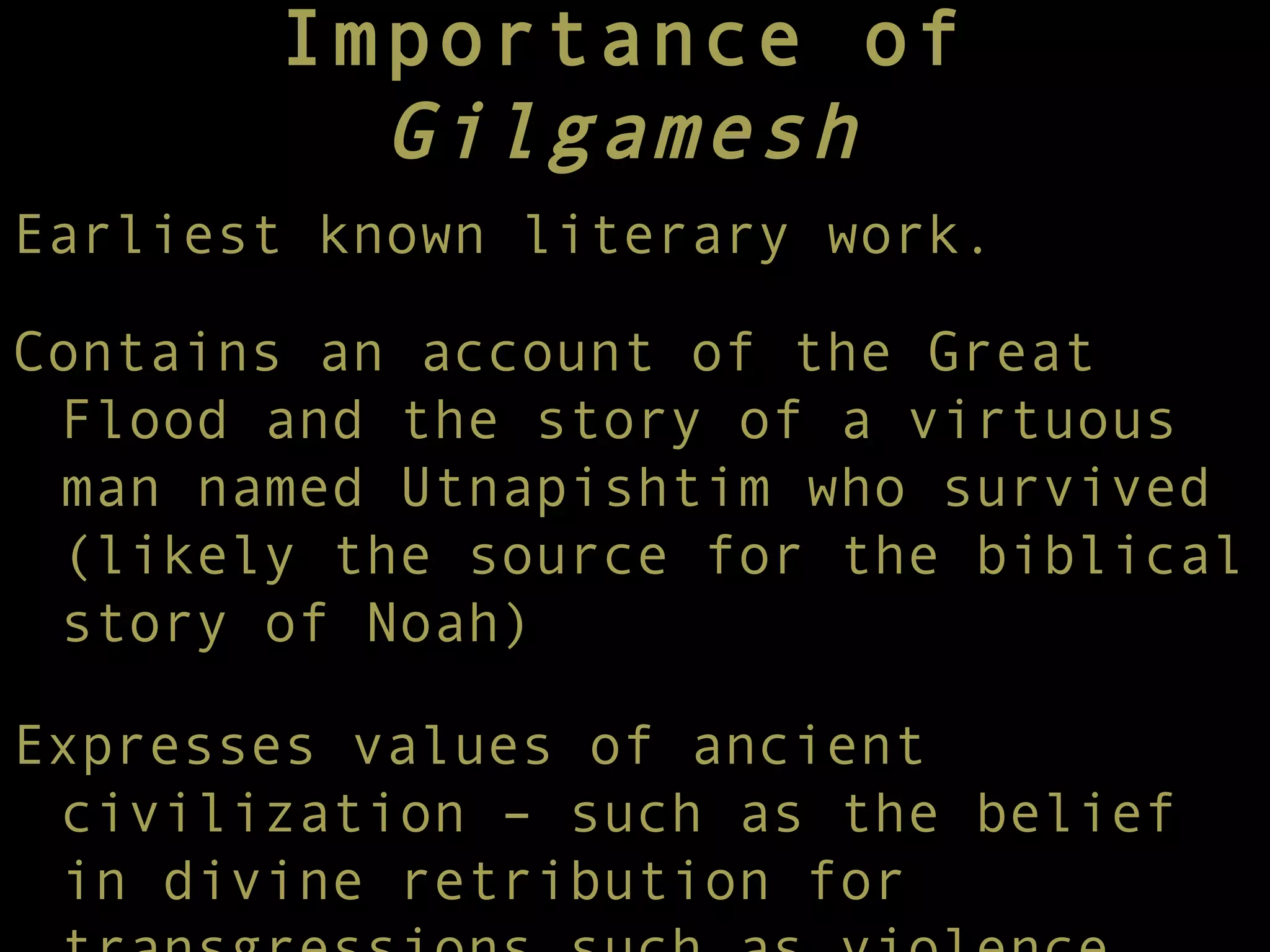 The Epic of Gilgamesh and Ancient Mesopotamia Gilgamesh history | PPT ...