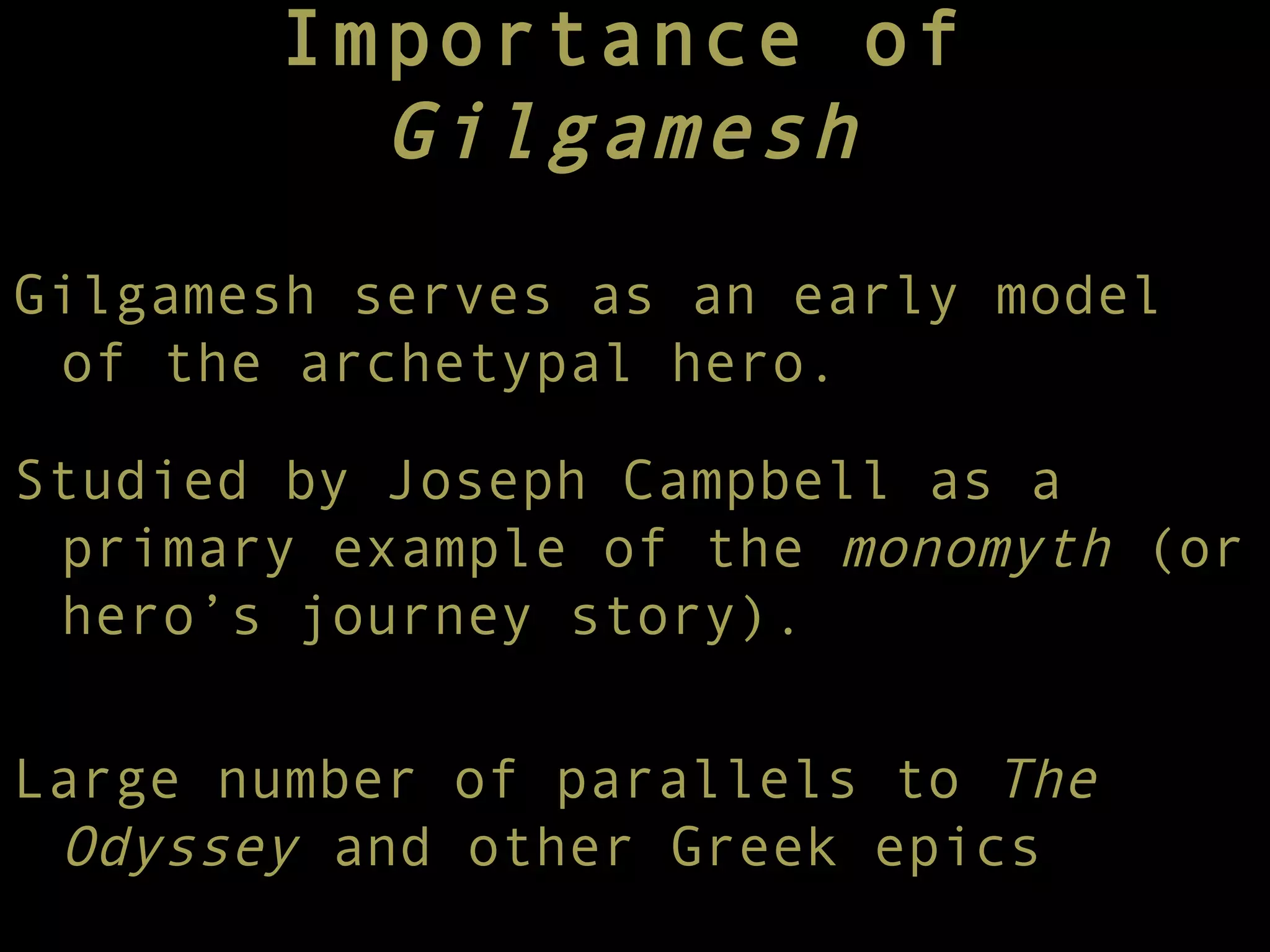 The Epic of Gilgamesh and Ancient Mesopotamia Gilgamesh history | PPT ...