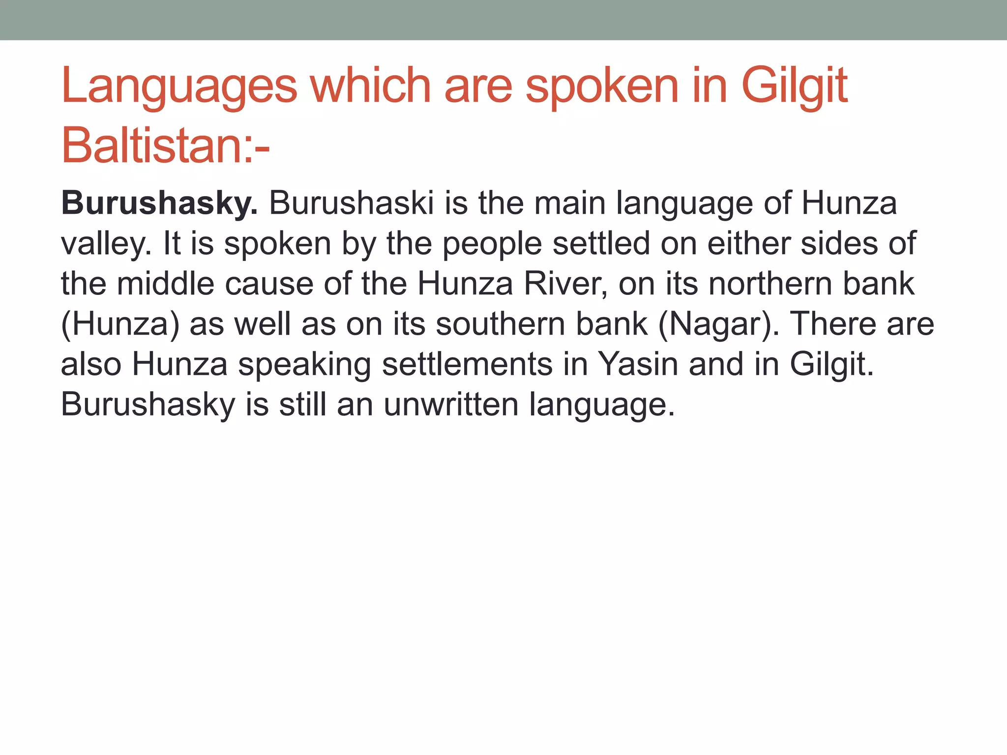 Gilgit baltistan languages A Series of Presentation Complied By Mr ...