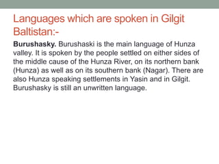 Gilgit baltistan languages A Series of Presentation Complied By Mr ...