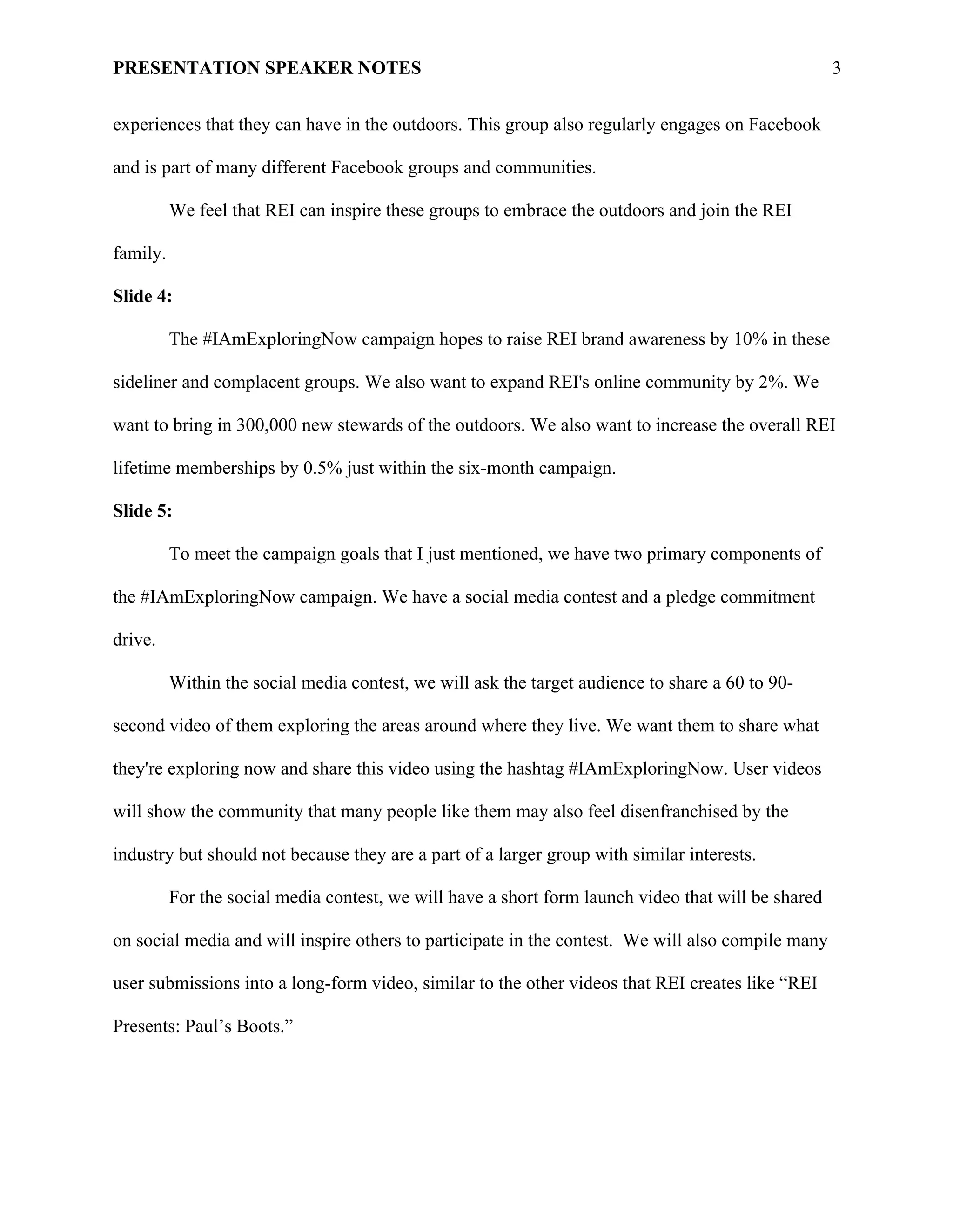 REI - C-Suite Presentation - Speaker Notes | PDF