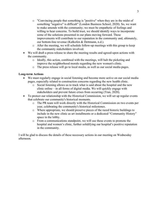 Memo Example - Crisis Approach to Management | PDF