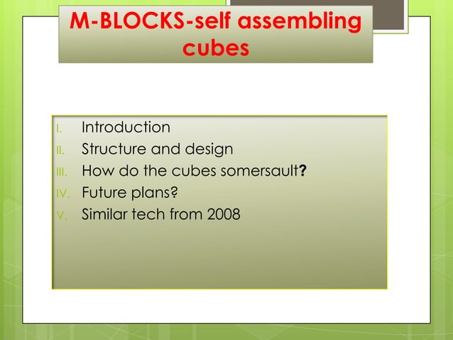 m blocks self assembling robots | PPT