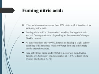 Nitric acid Preparation & Uses | PPTX