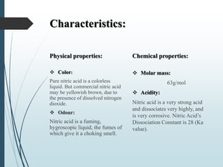 Nitric acid Preparation & Uses | PPTX