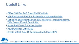 Gilles Pommier: Edit DevOps with PowerShell for Office 365 and SharePoint Online, real world ...