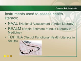 One Health Literacy: Concepts and Measurement | PPT