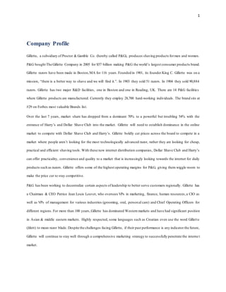 Gillette Marketing Plan | DOCX