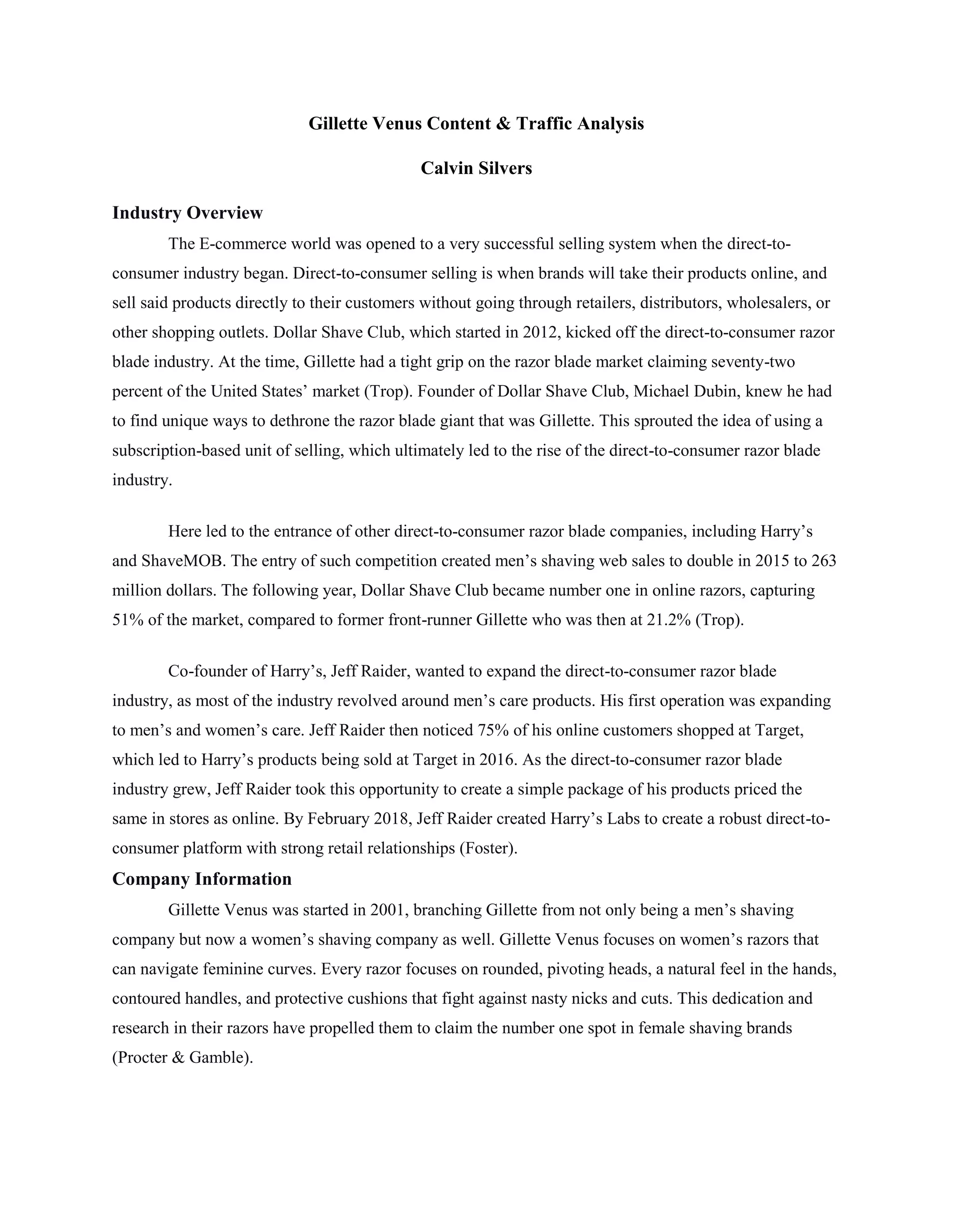 Gillette Venus Report Compilation | PDF