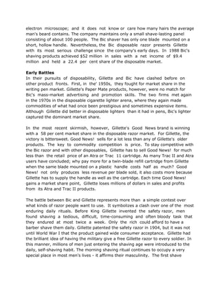 Gillette Vs Bic Buying Decision Behavior Chap 6 Pg 268 | DOCX