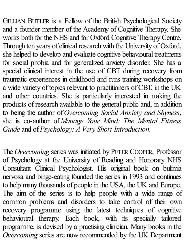 Gillian butler-overcoming-social-anxiety-shyness | PDF
