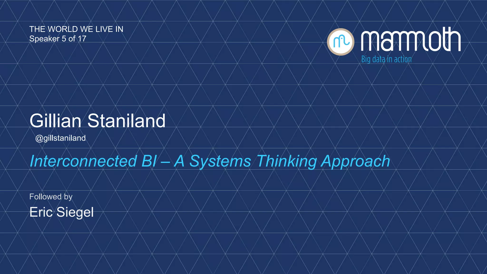 Gill Staniland - Interconnected BI - A systems thinking approach | PDF