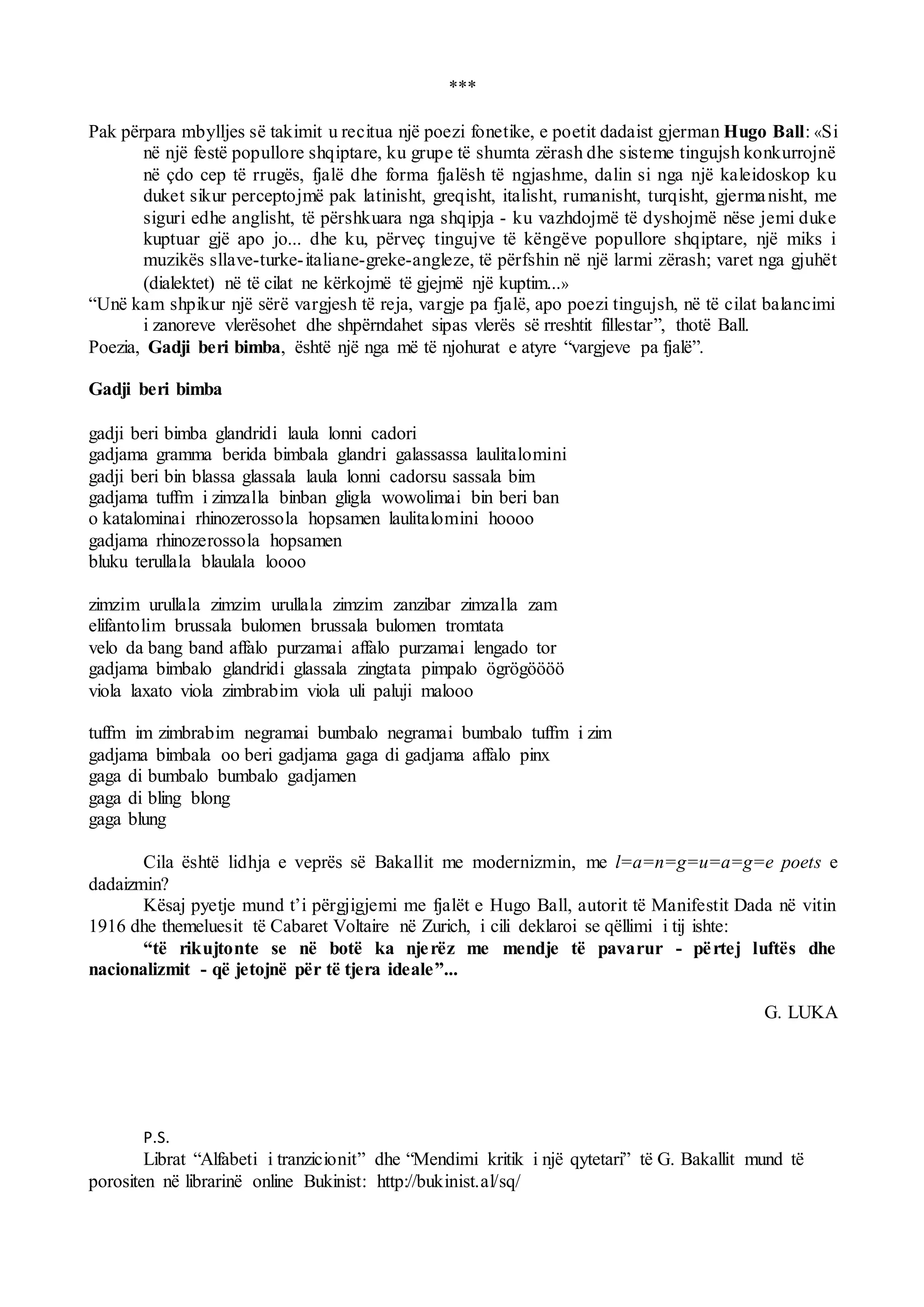 Gilman Bakalli - avantgarde | DOCX