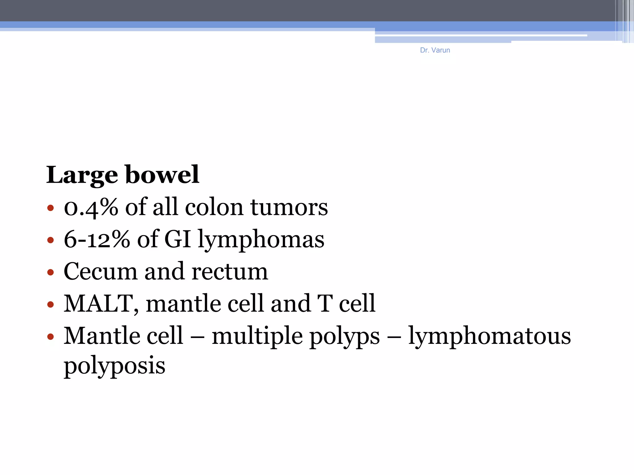 Gastrointestinal lymphoma | PPTX
