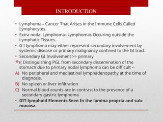 GI LYMPHOMA PRESENTATION PART ONE / 2 PARTS | PPTX