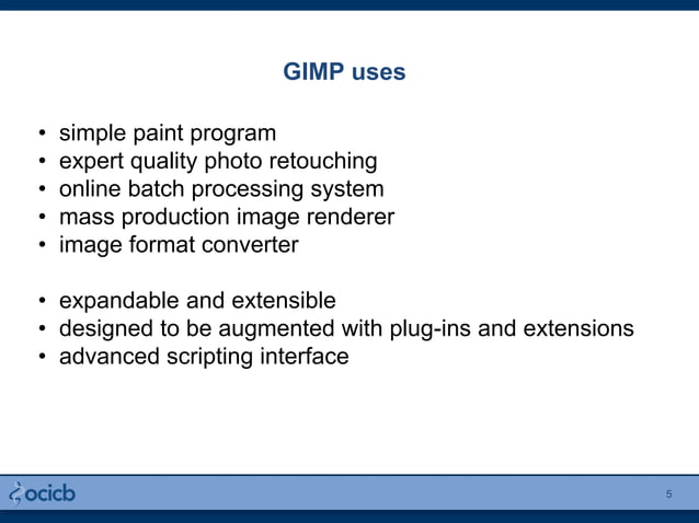 Introduction to GIMP | PPTX | Photo Editing Software | Computer Software and Applications