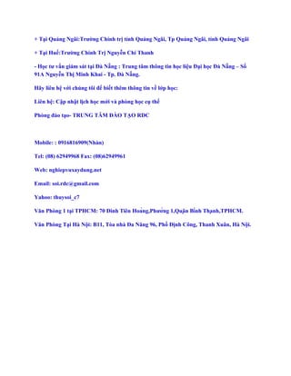 Đào tạo khóa giám sát thi công xây dựng tại TPHCM và các tỉnh phía Nam | PDF