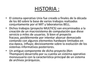 sistema operativo unix | PPTX