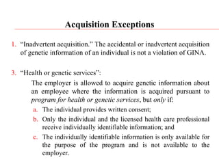 GINA - Genetic Information Nondiscrimination Act | PPT