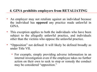 GINA - Genetic Information Nondiscrimination Act | PPT