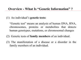 GINA - Genetic Information Nondiscrimination Act | PPT