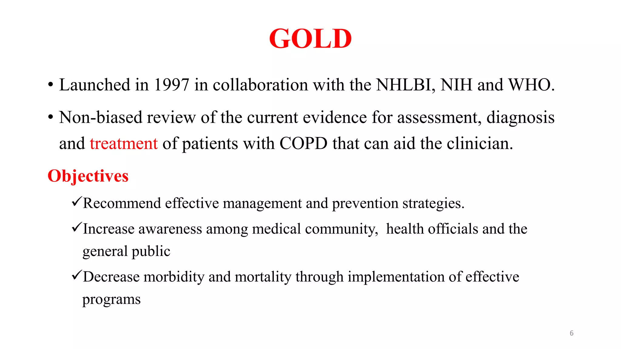 GOLD (COPD) & GINA (Asthma) guidelines: 2018 update | PPTX