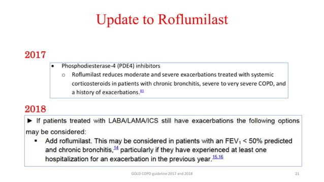 GOLD (COPD) & GINA (Asthma) guidelines: 2018 update | PPTX
