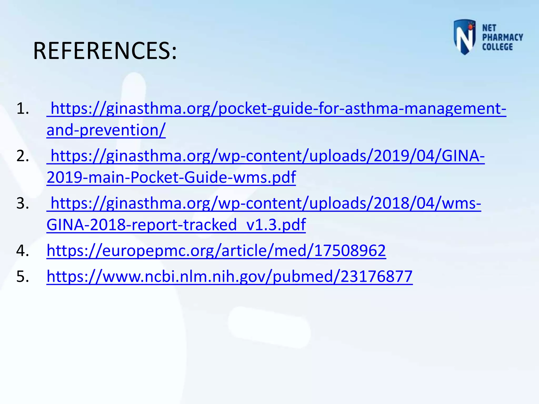 GINA 2019 Guidelines for asthma | PPTX