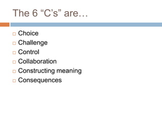 Integrating Technology with the 6 C's in Motivation | PPTX