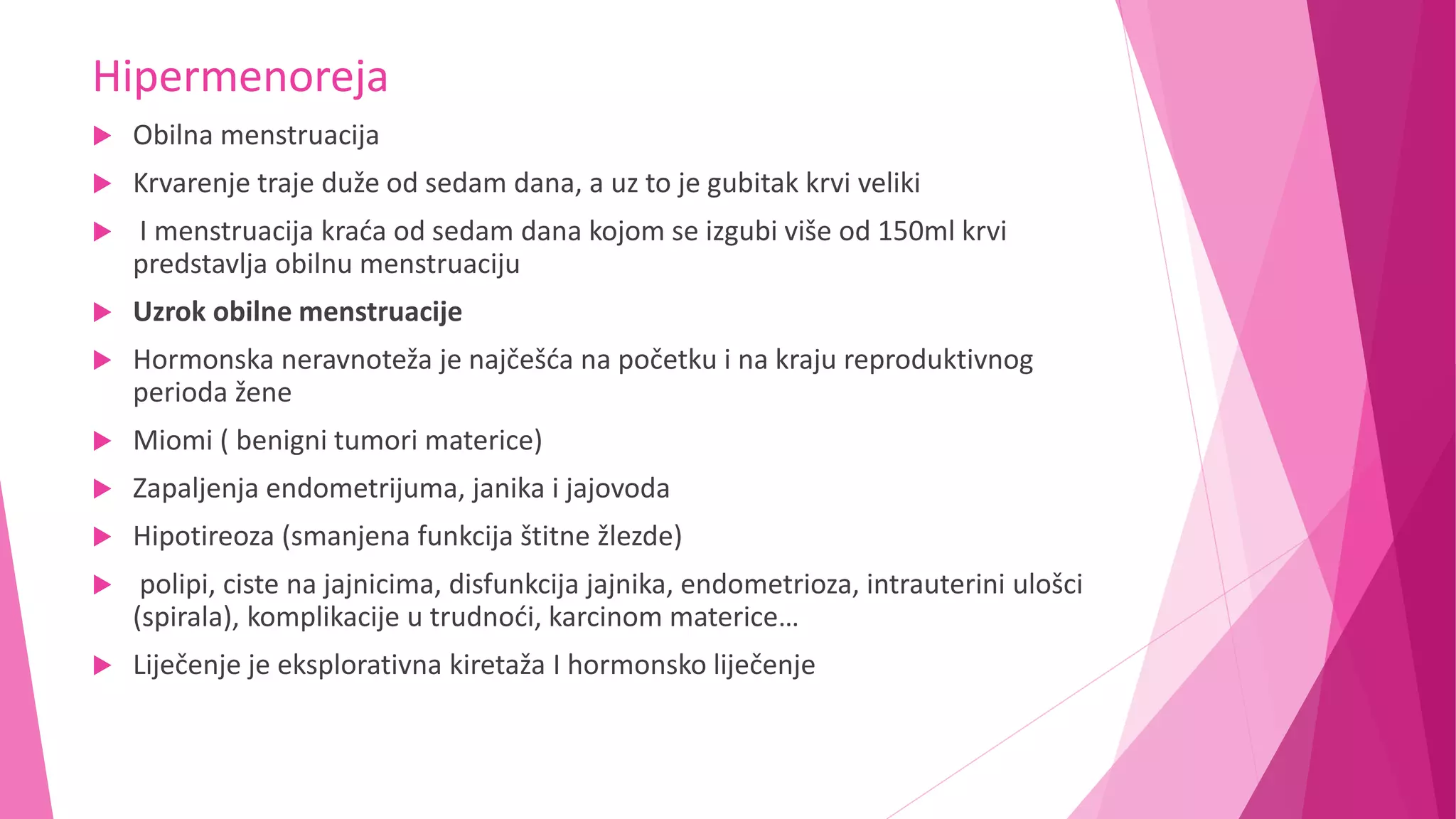 Hipermenoreja i hipomenoreja | PPTX