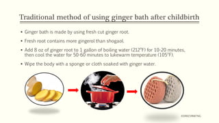 Rational use of ginger bath after childbirth | PDF