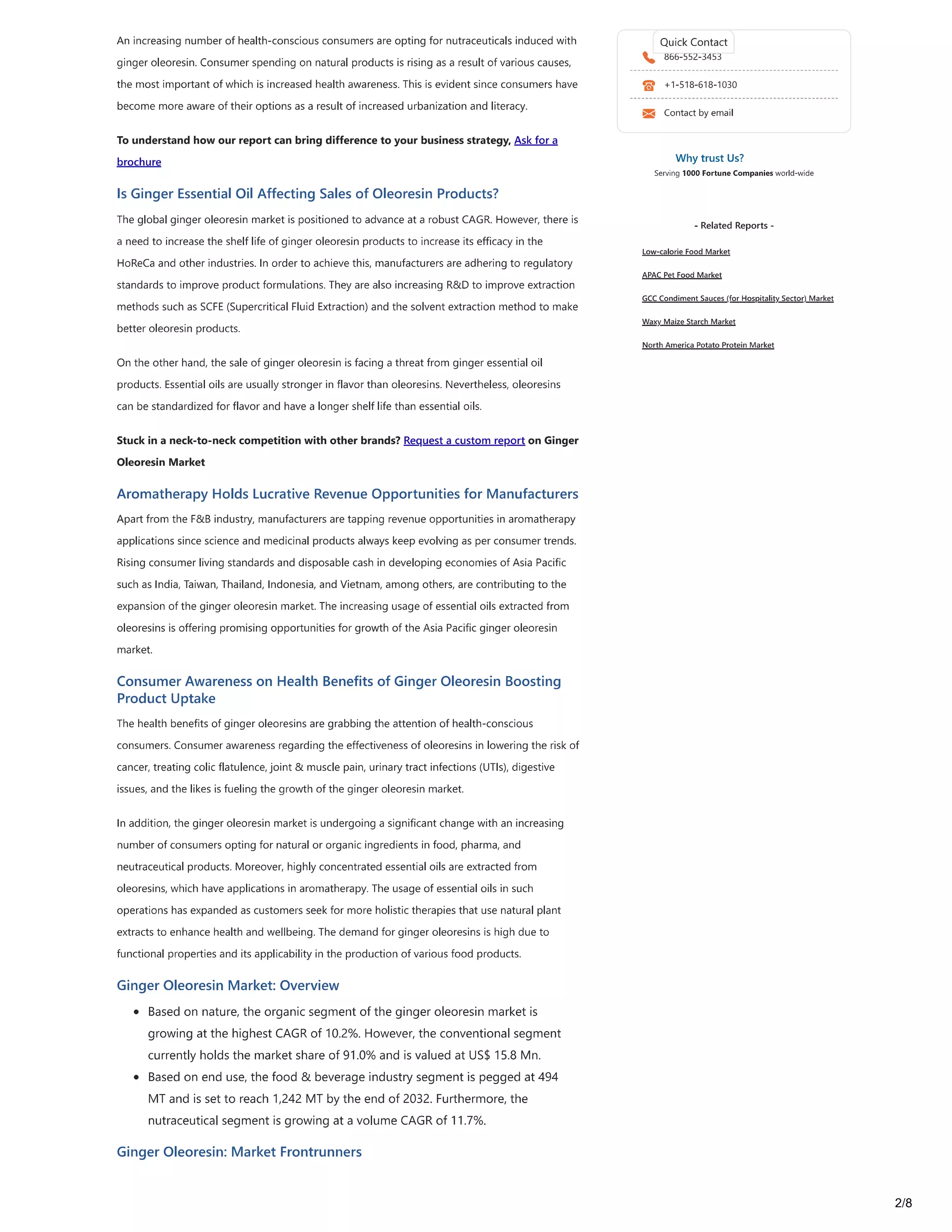 Ginger Oleoresin Market Outlook 2032 | PDF