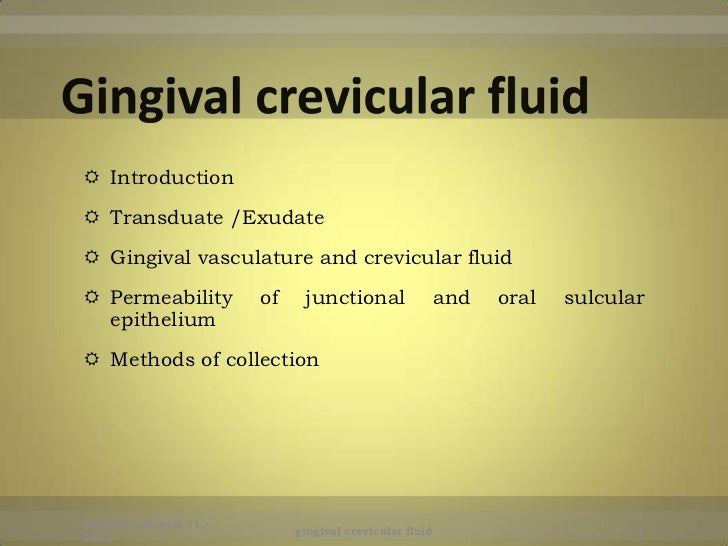 Gingival crevicular fluid