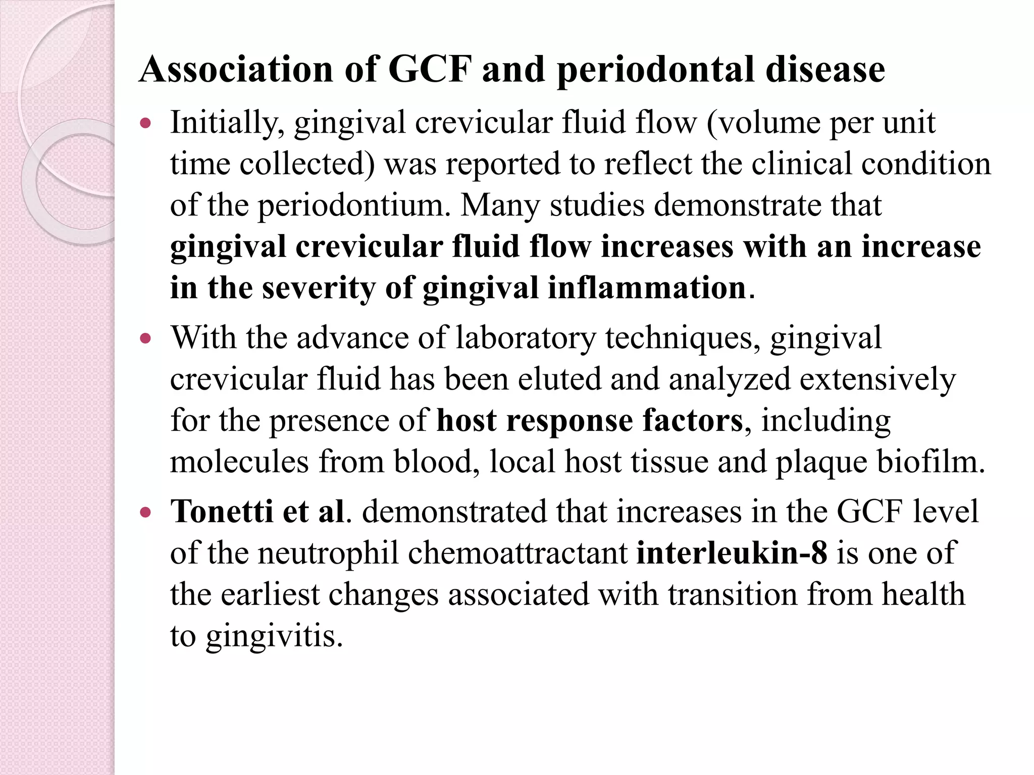 Gingival crevicular fluid in health and disease | PPTX