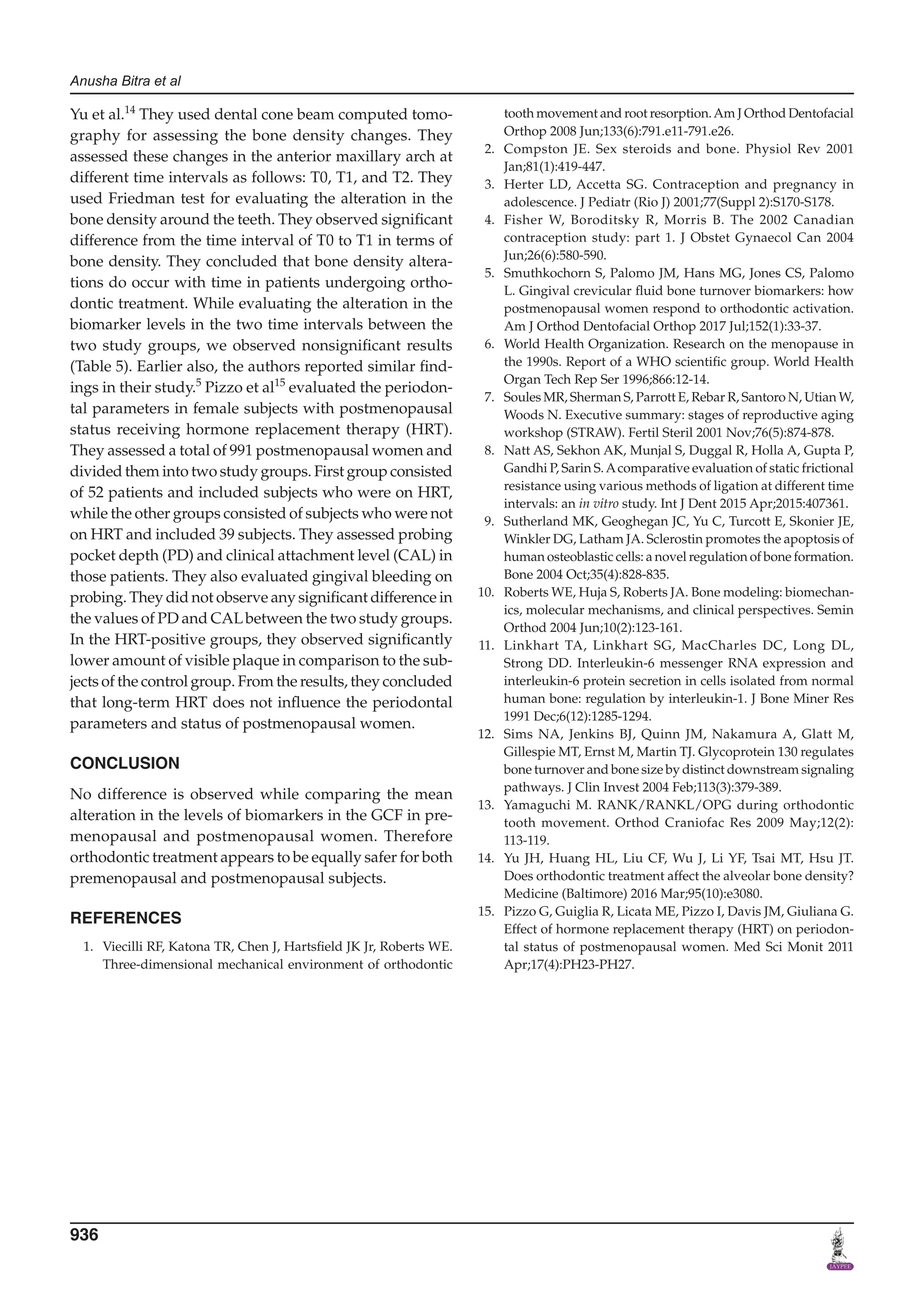 Gingival crevicular fluid turnover markers in premenopausal vs ...