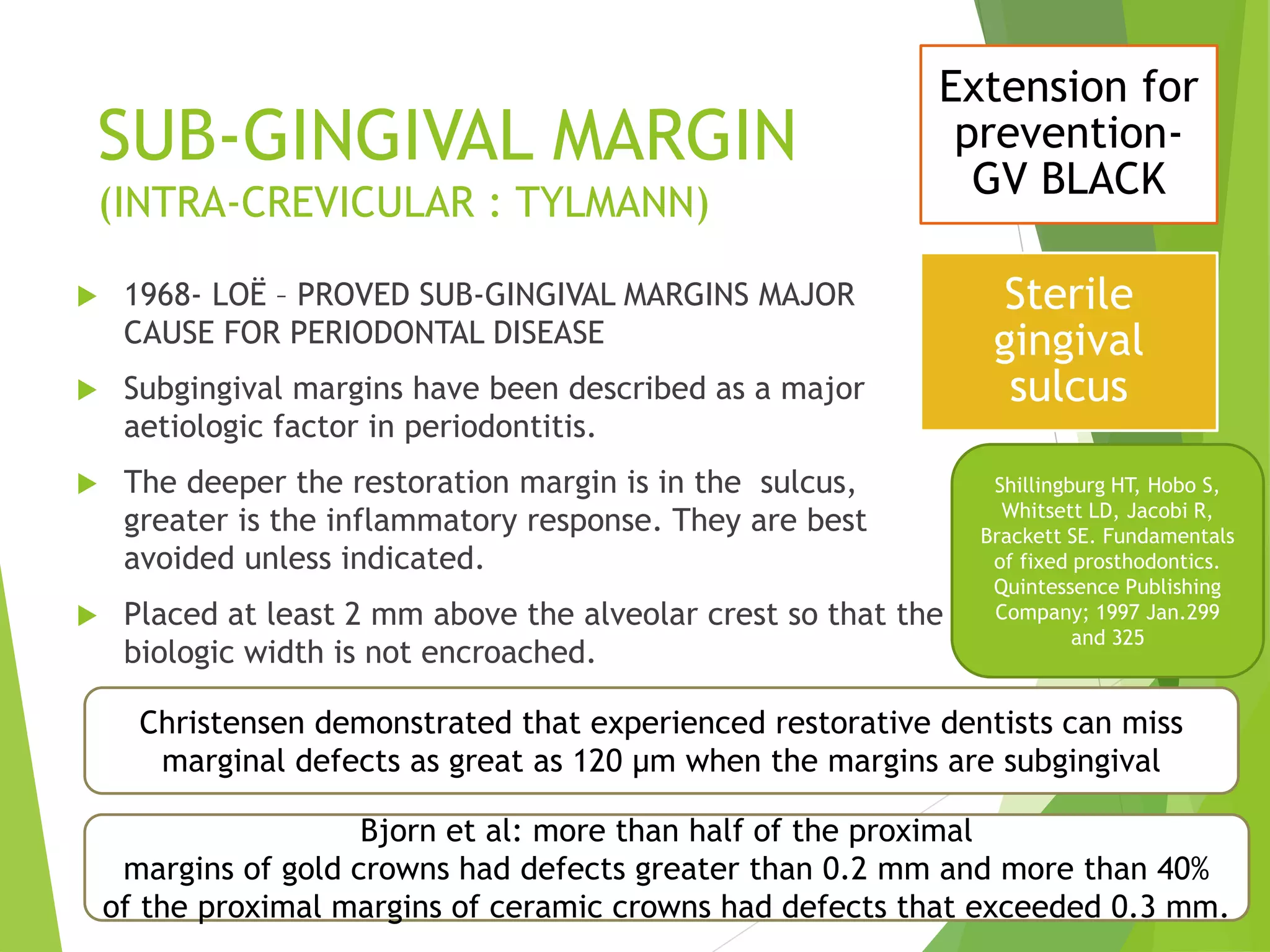 Gingival finish lines in fixed prosthodontics | PPT
