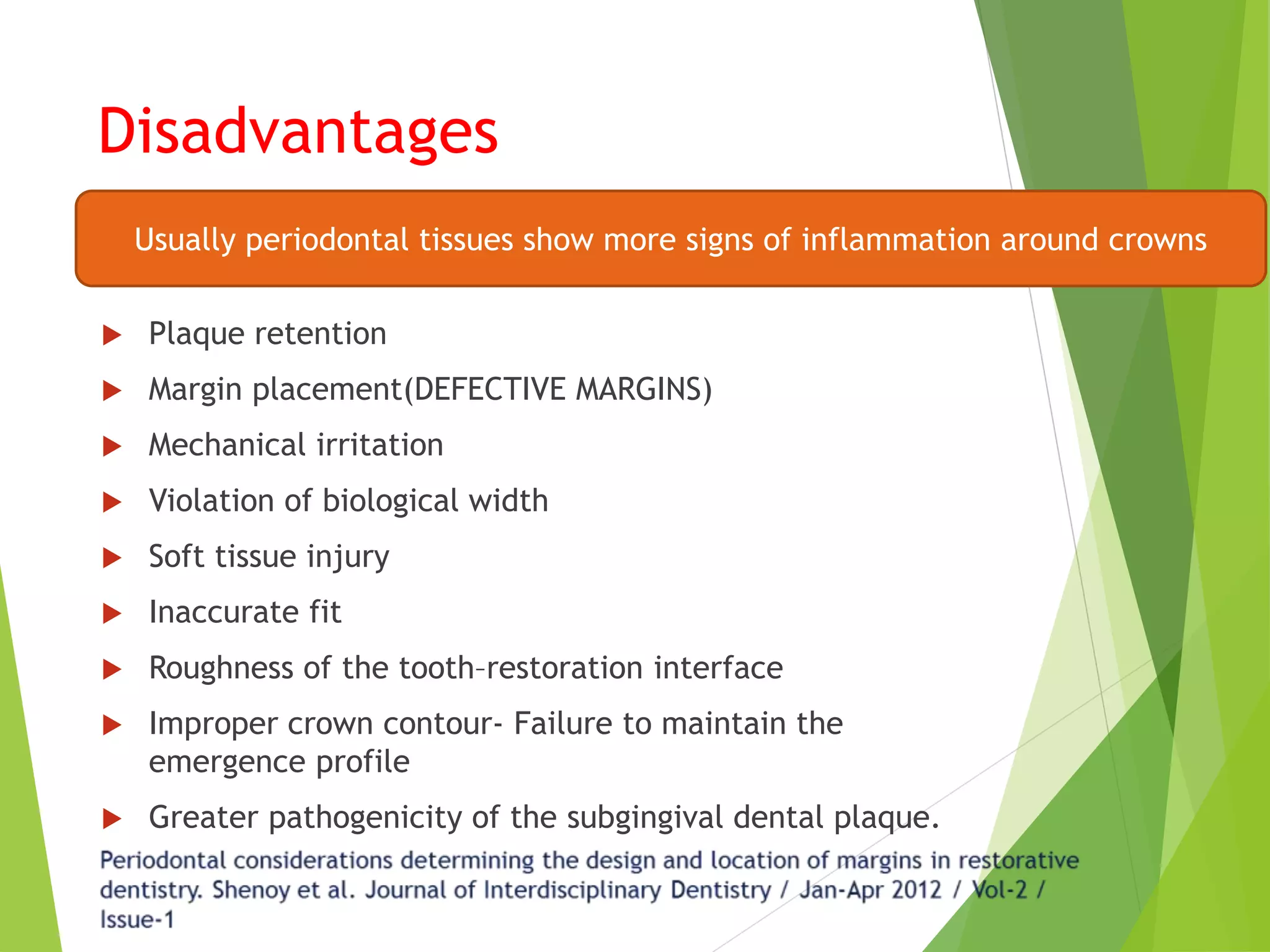 Gingival finish lines in fixed prosthodontics | PPT