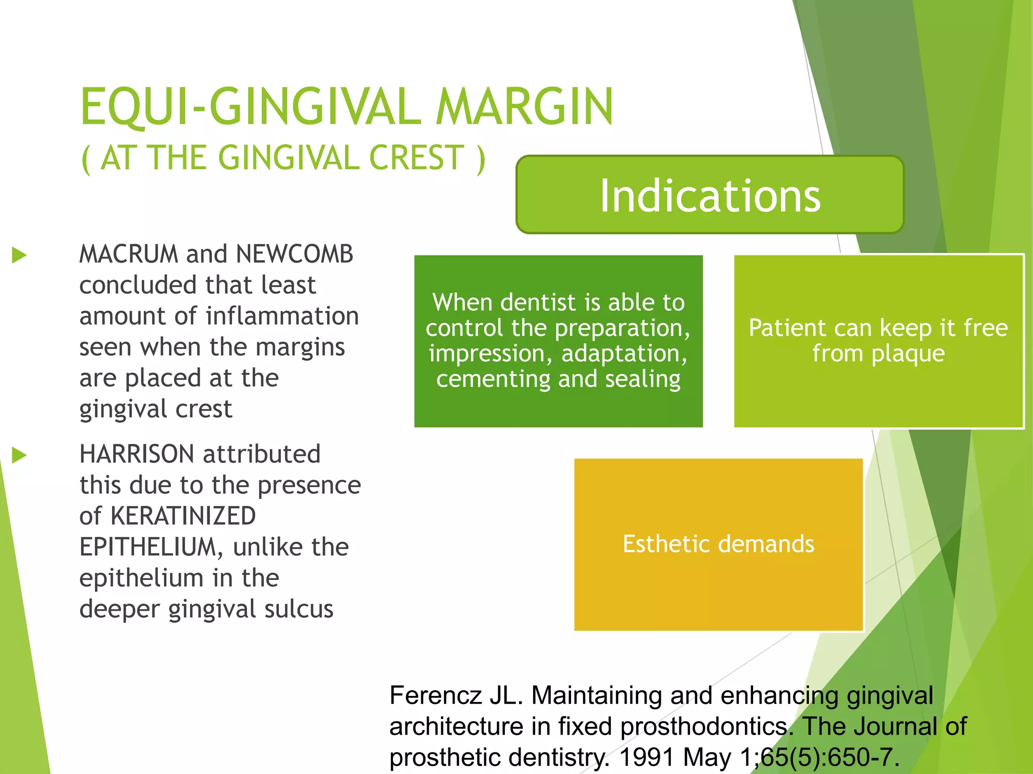 Gingival finish lines in fixed prosthodontics | PPT