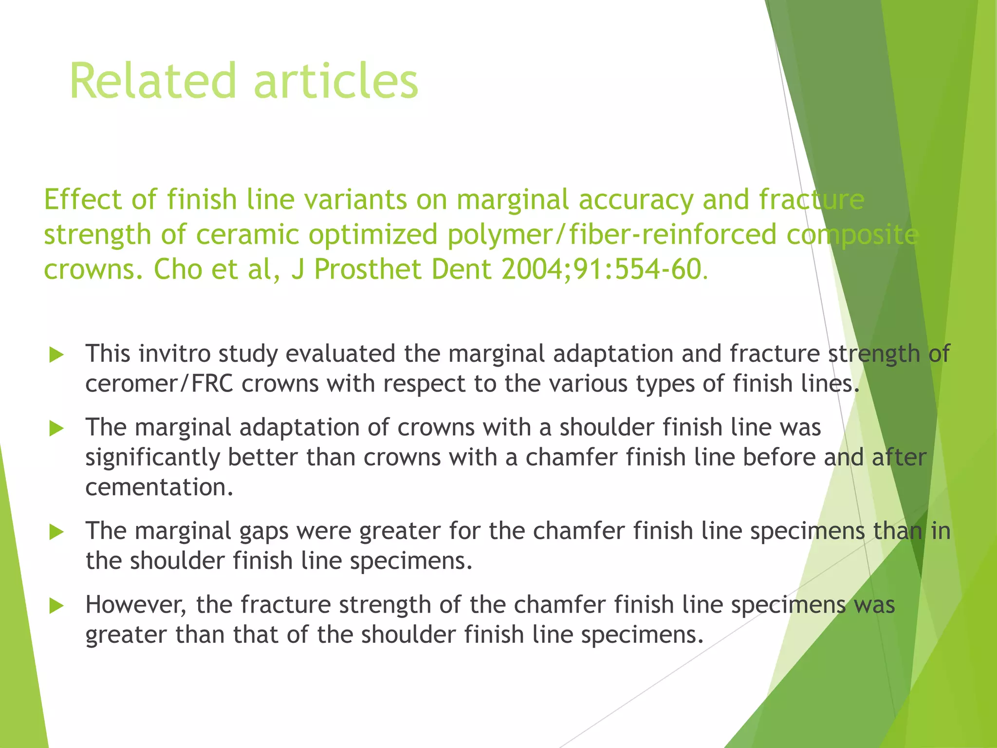Gingival finish lines in fixed prosthodontics | PPT