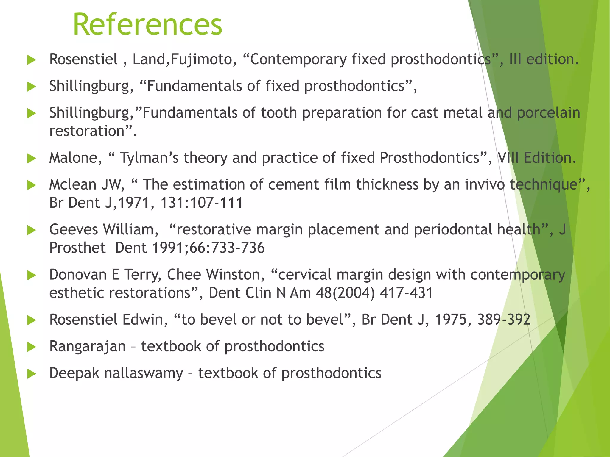 Gingival finish lines in fixed prosthodontics | PPT