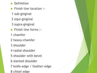 Gingival finish lines in fixed prosthodontics | PPT
